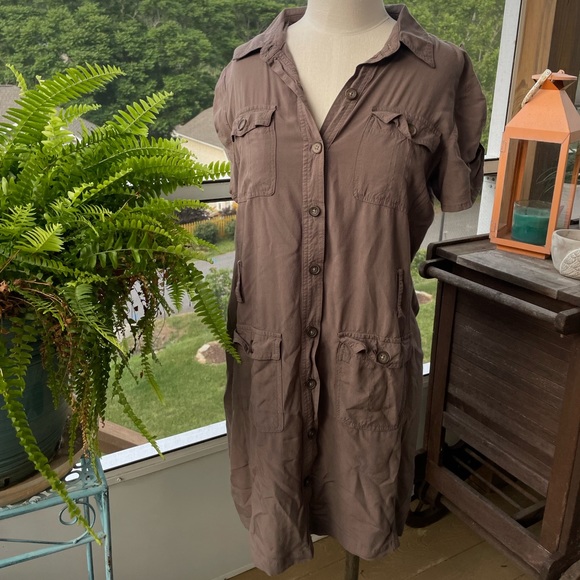 Dresses | Very Cute Light Brown Utility Style Dress | Poshmark